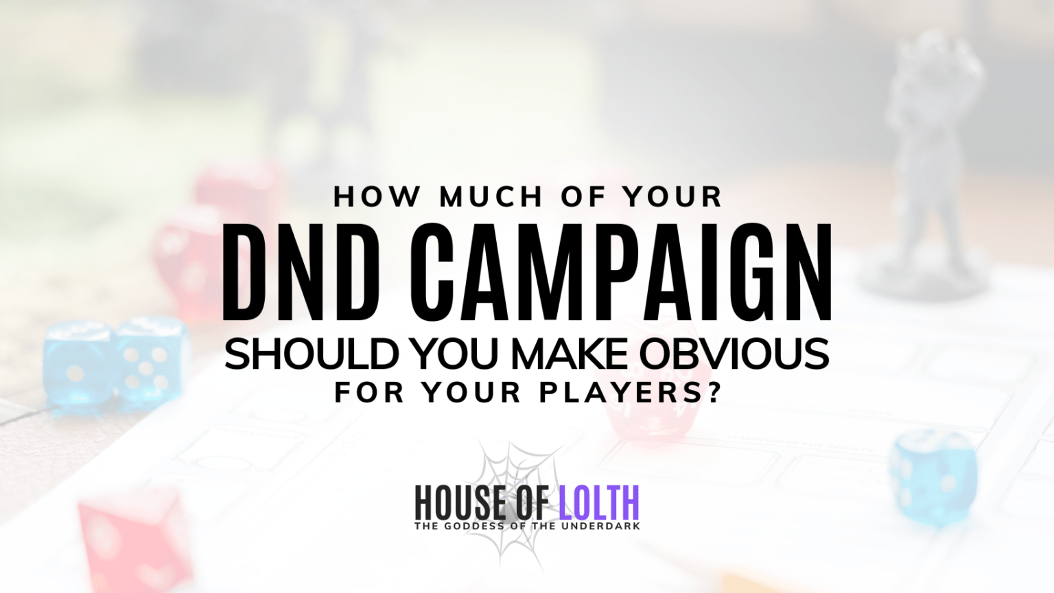 RPG Trigger Warning Free Checklist - House Of Lolth